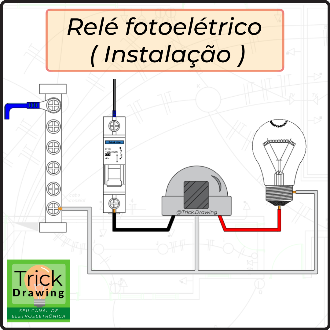 Relé Fotoelétrico - Trick Drawing - Aula de instalações elétricas gratuita.